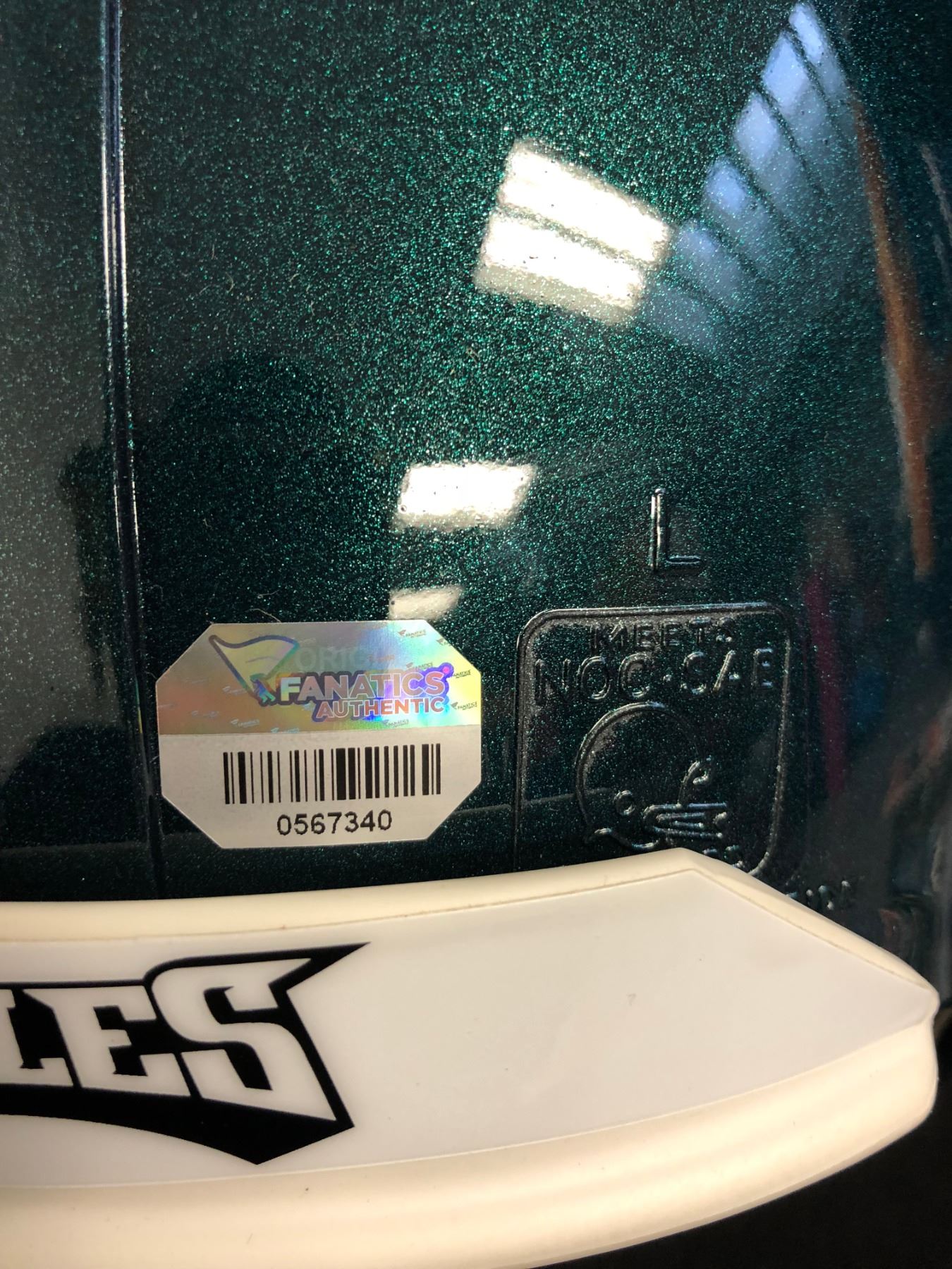 LESEAN McCOY SIGNED EAGLES HELMET W/ COA