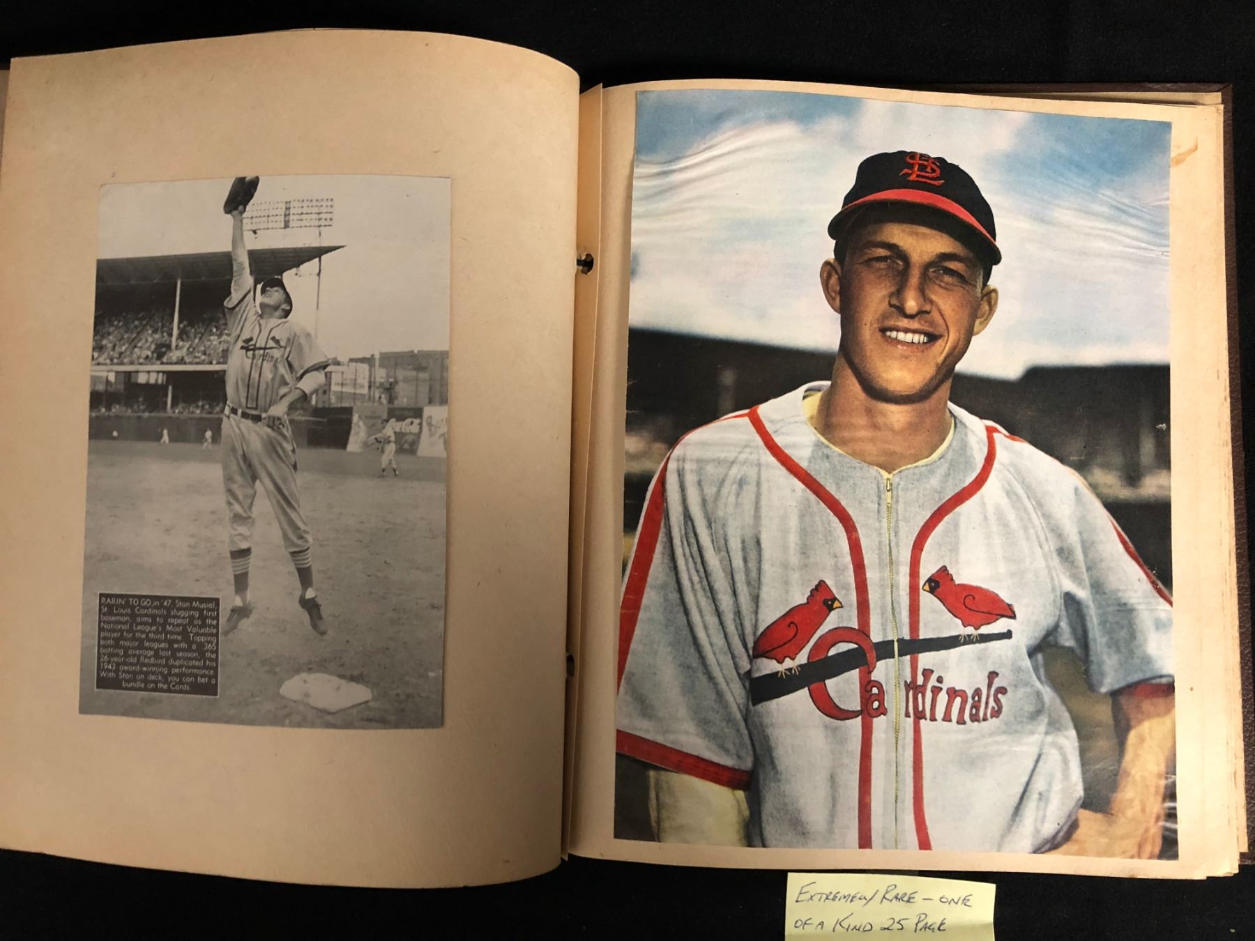 STAN MUSIAL 25 PAGE SCRAPBOOK (1940-1950'S)