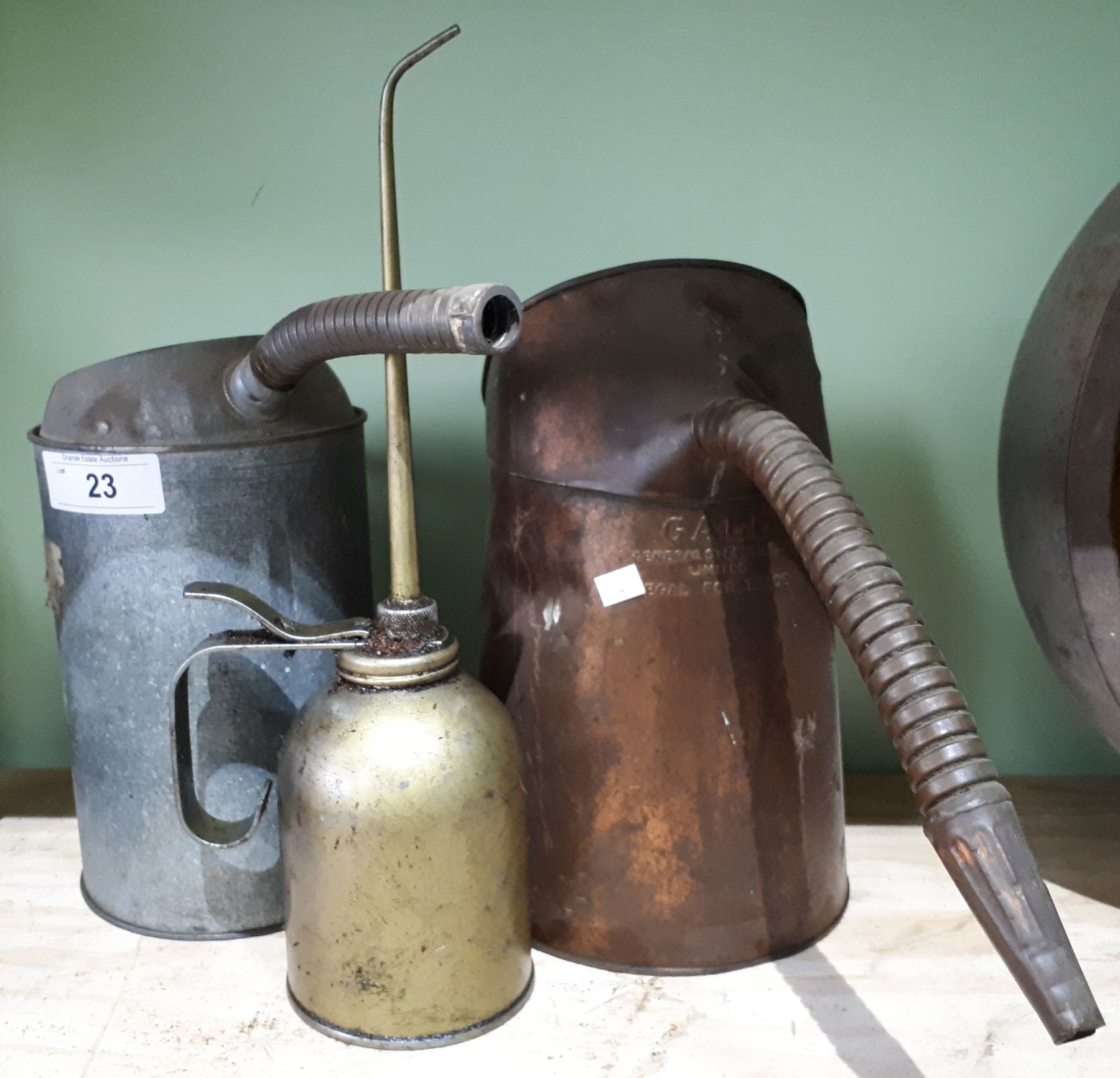 3 ANTIQUE OIL FILL CANS