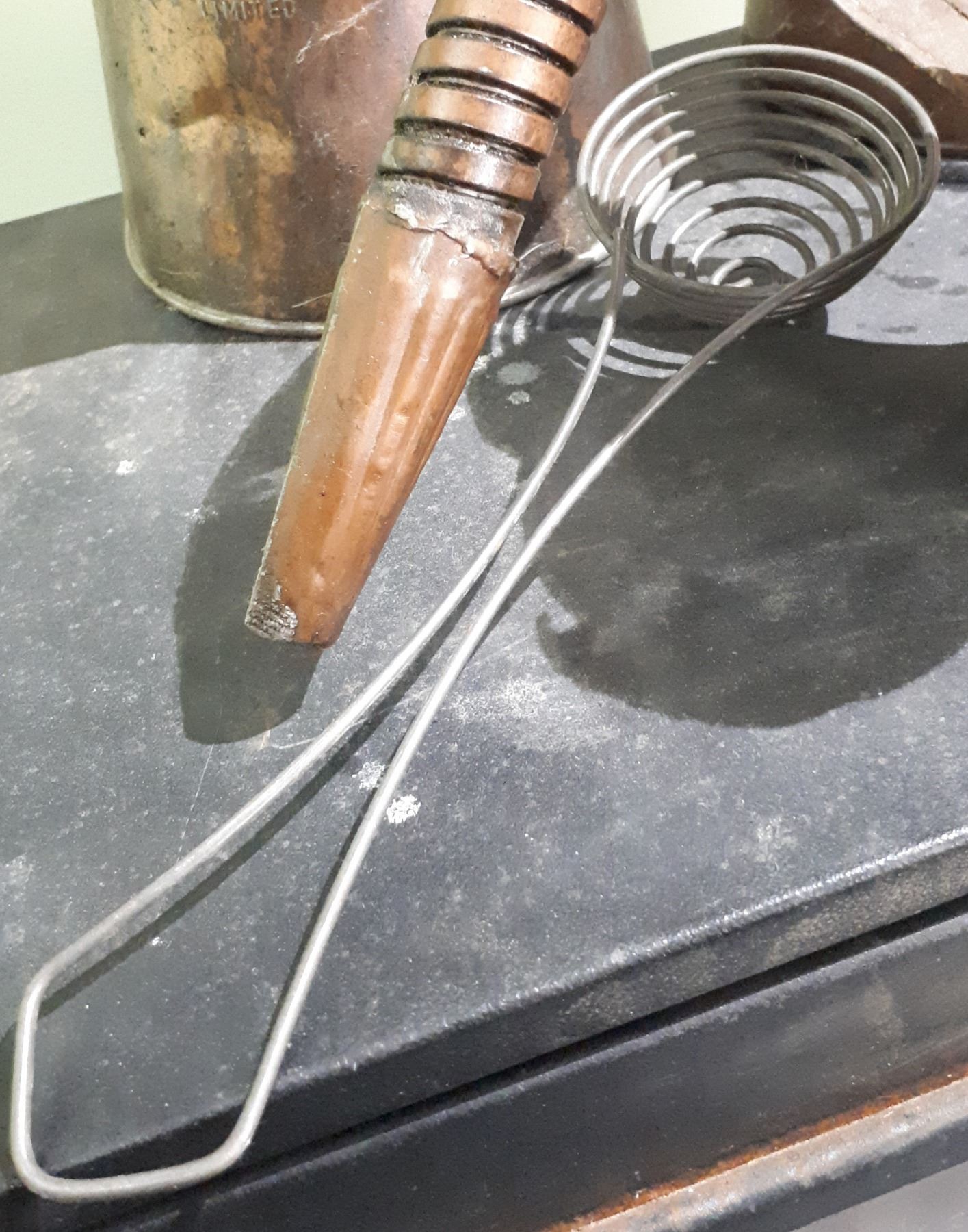 3 ANTIQUE QUART COPPER OIL FILLS