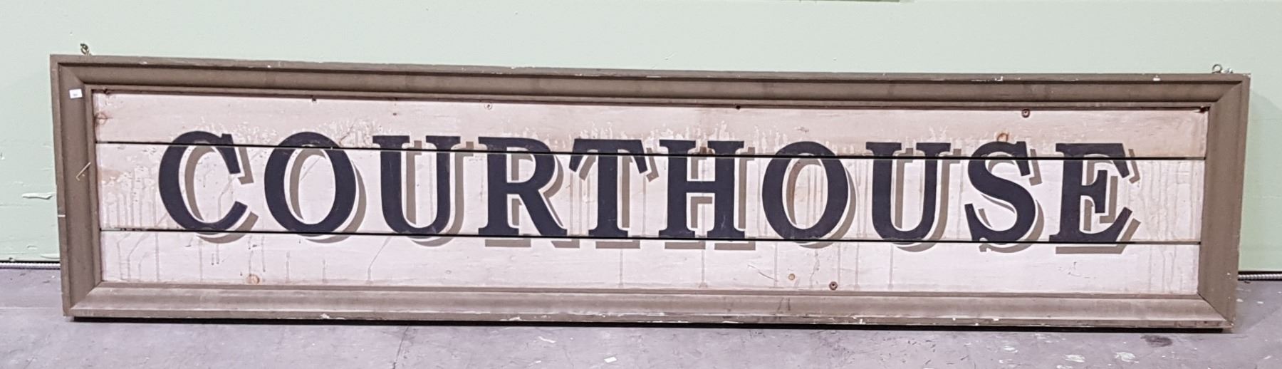 CUSTOM WOOD COURTHOUSE SIGN-MOVIE PROP