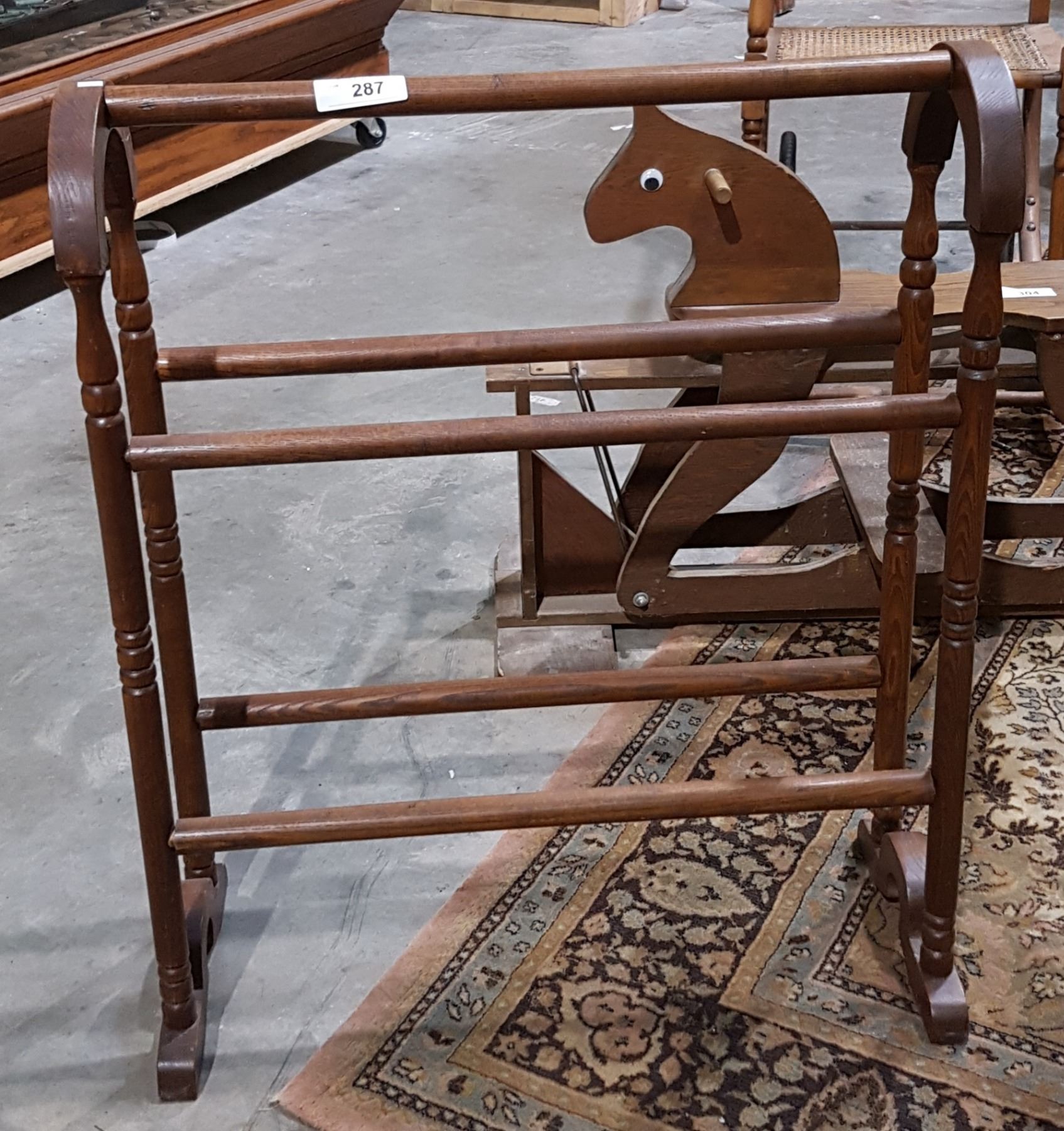 ANTIQUE OAK BLANKET RACK