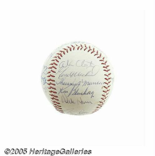 HSC: 1971 NY Yankees Team Signed Baseball PSA/DNA