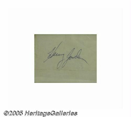 HSC: Late 1960's Henry Jordan Signed Autograph PS