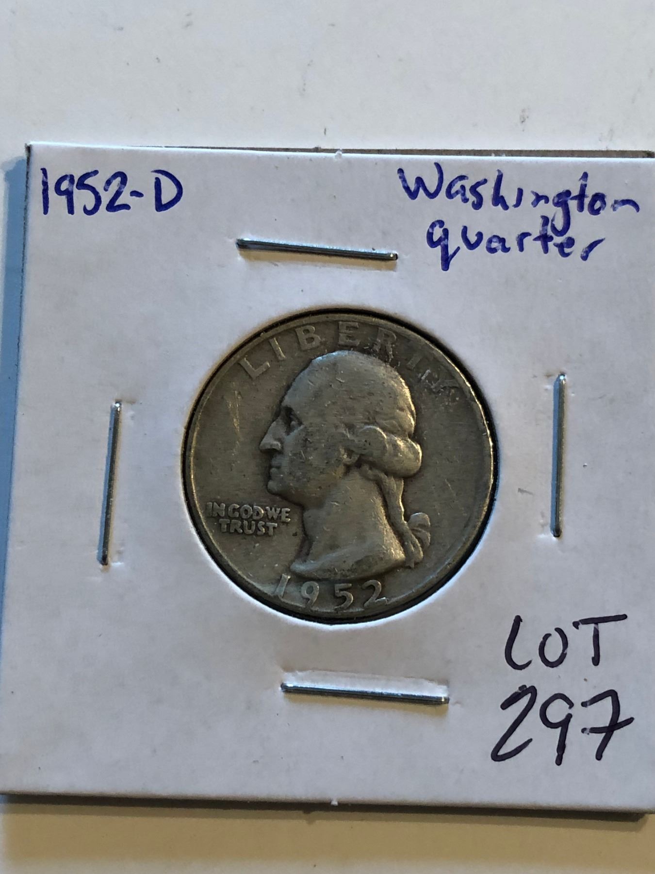 1952 D Washington Silver Quarter Nice Early US Coin