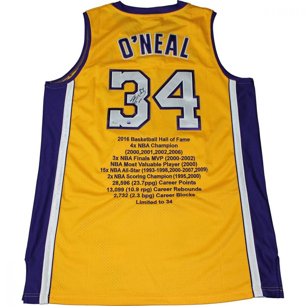 Shaquille O'Neal Signed Limited Edition Lakers Career Highlight Stat ...