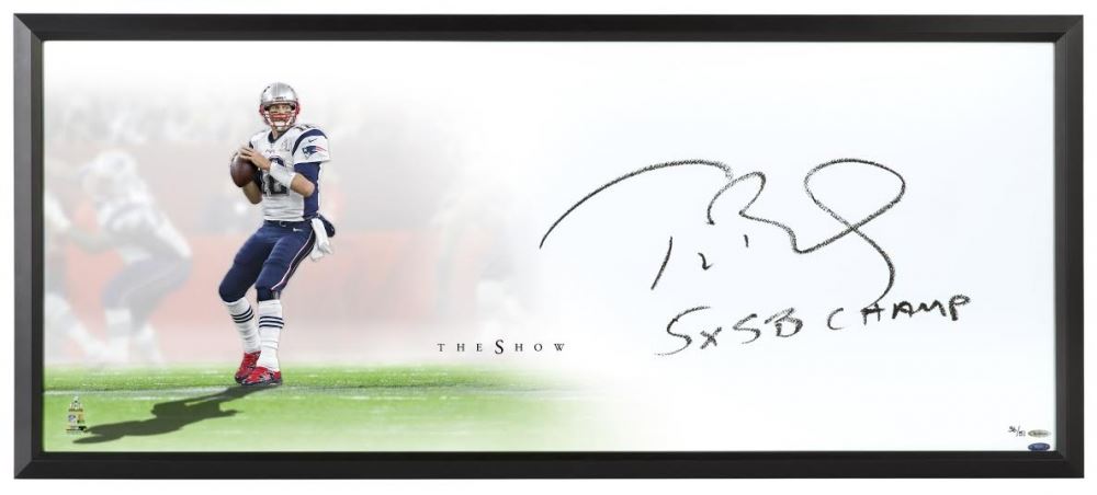 Tom Brady Signed New England Patriots "The Show" 20x46 Custom Framed ...