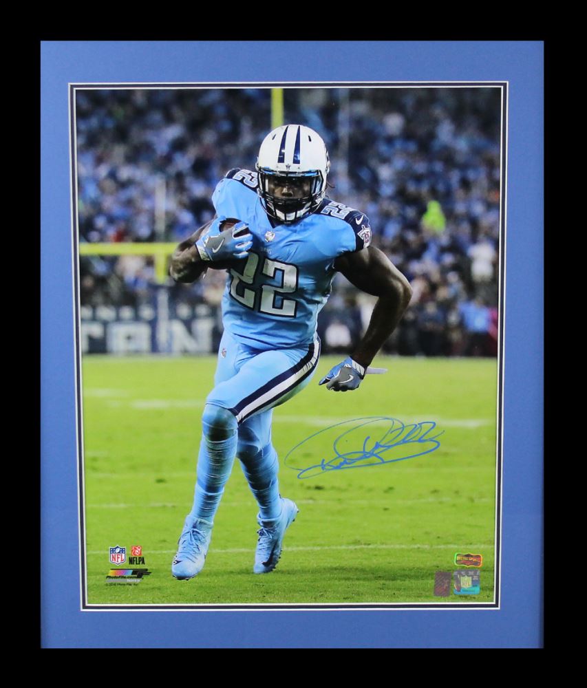 Derrick Henry Signed Titans 23x27 Custom Framed Photo Display (Radtke ...