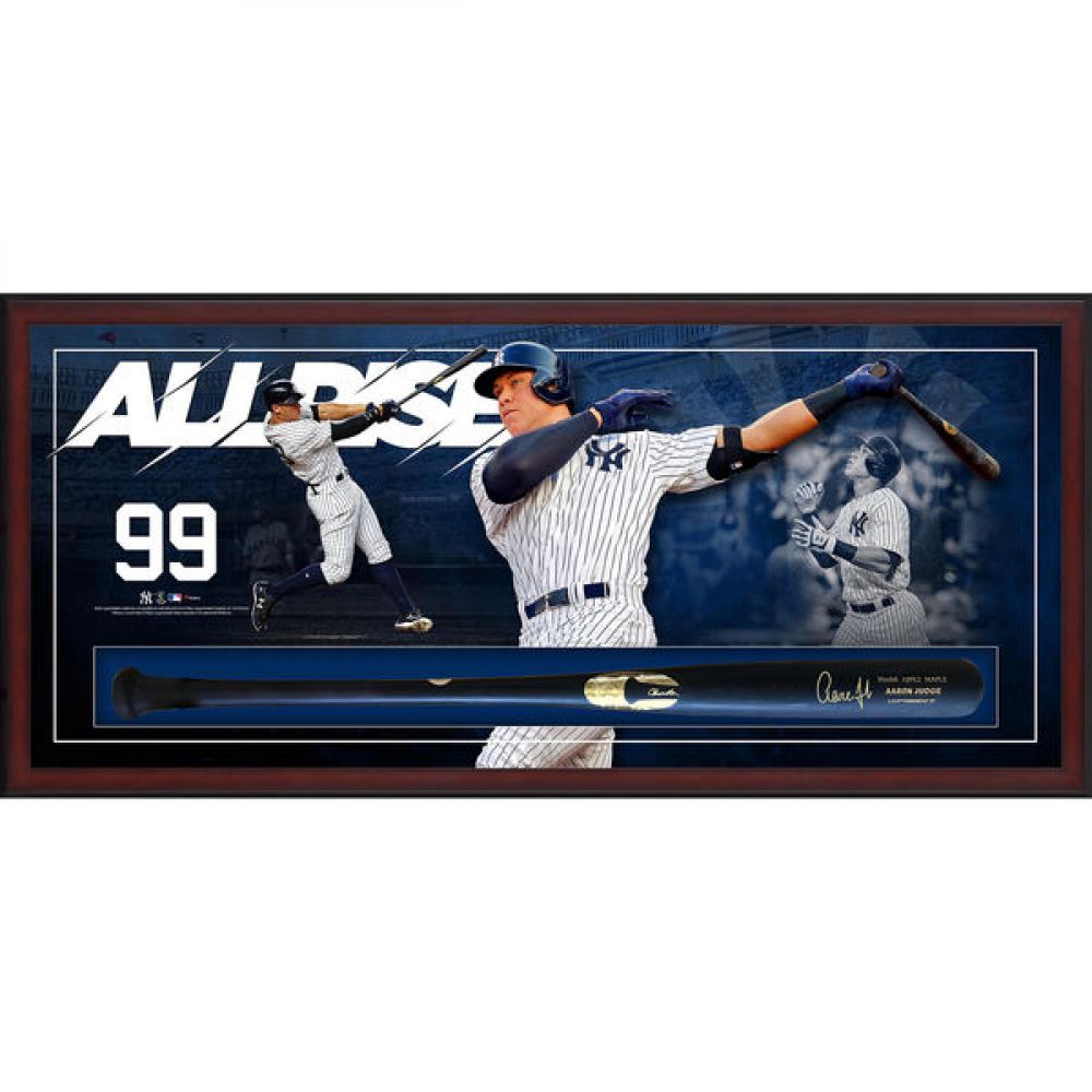 Aaron Judge Signed Yankees 23.5x49.5x3.25 Custom Framed Chandler Game ...