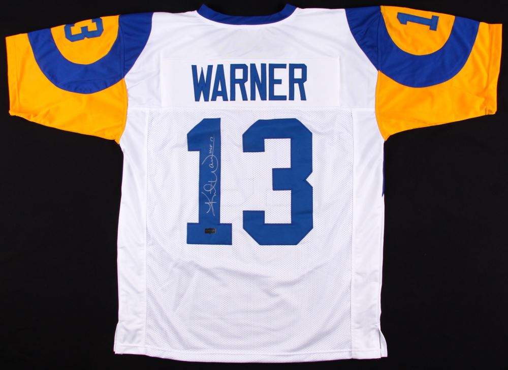 Kurt Warner Signed Rams Jersey Inscribed "HOF 17" (Radtke COA)