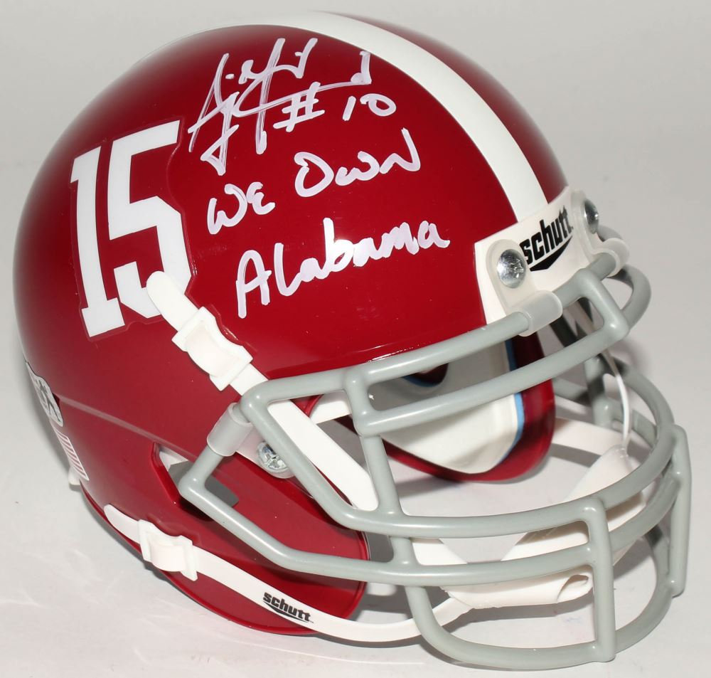 A.J. McCarron Signed Alabama Crimson Tide Mini-Helmet Inscribed "We Own ...