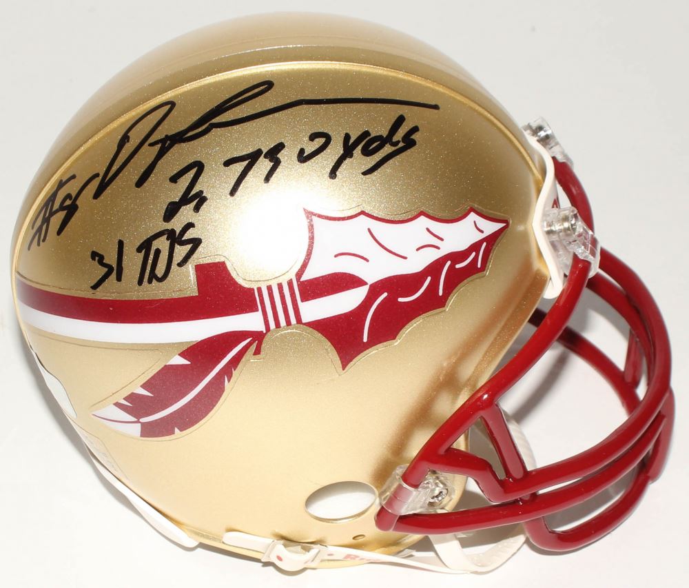 Devonta Freeman Signed Florida State Seminoles Mini Helmet Inscribed ...