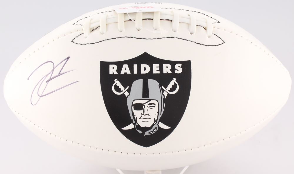Derek Carr Signed Raiders Logo Football (Radtke Hologram NSD Hologram)