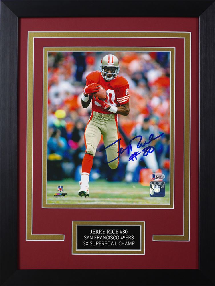 Jerry Rice Signed 49ers Steelers 14x18.5 Custom Framed Photo Display ...