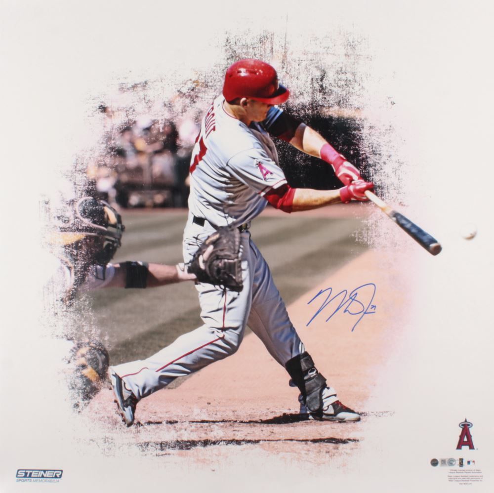 Mike Trout Signed Angels 24x24 Photo (Steiner COA MLB Hologram)