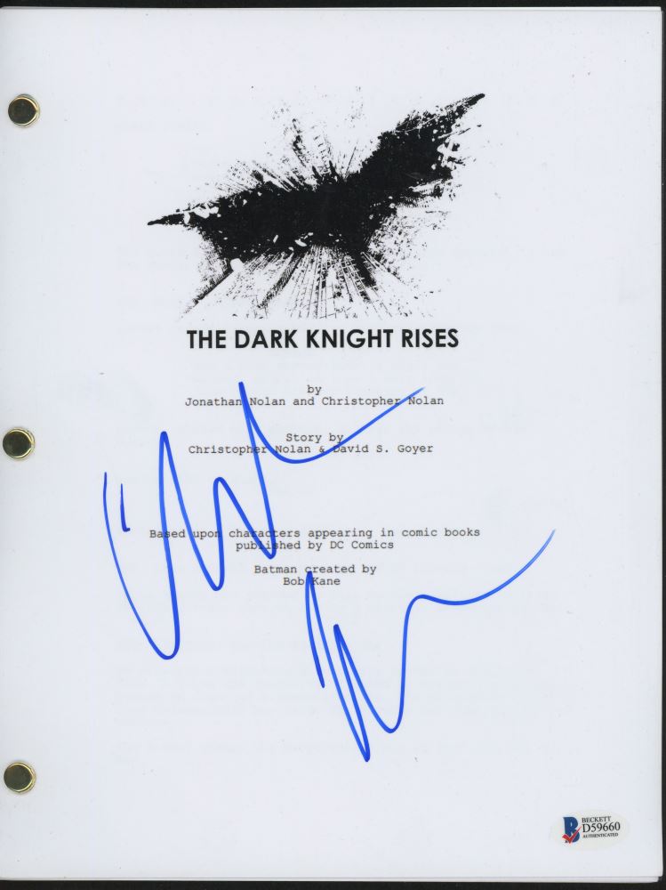 Christian Bale Signed "The Dark Knight Rises" Full Movie Script ...