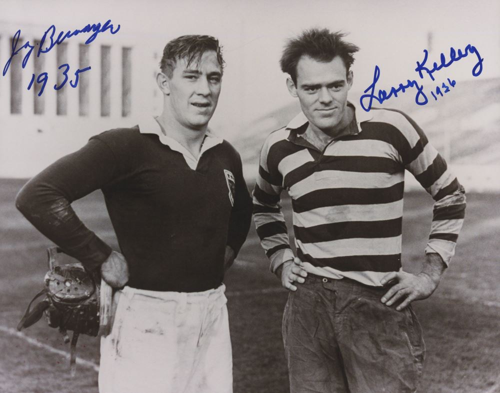 Larry Kelley Jay Berwanger Signed 8x10 Photo Inscribed "1935" "1936 ...