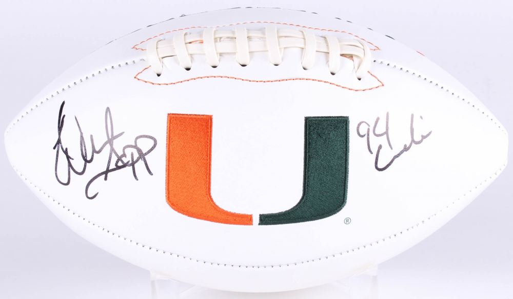 Warren Sapp Signed Miami Hurricanes Logo Football Inscribed "94 ...