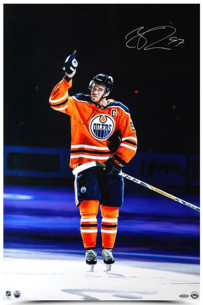 Connor McDavid Signed Oilers "Opening Night Hat-Trick" 20x30 Photo (UDA ...