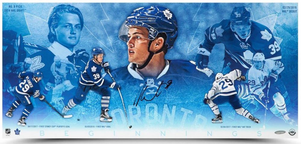 William Nylander Signed Maple Leafs "Beginnings Collage" 12x26 Photo ...