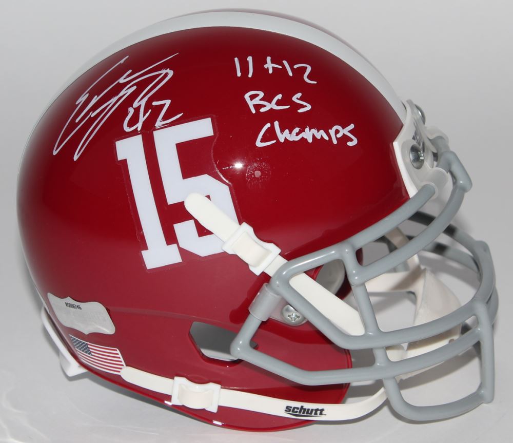 Eddie Lacy Signed Alabama Crimson Tide Mini-Helmet Inscribed "11+12 BCS ...