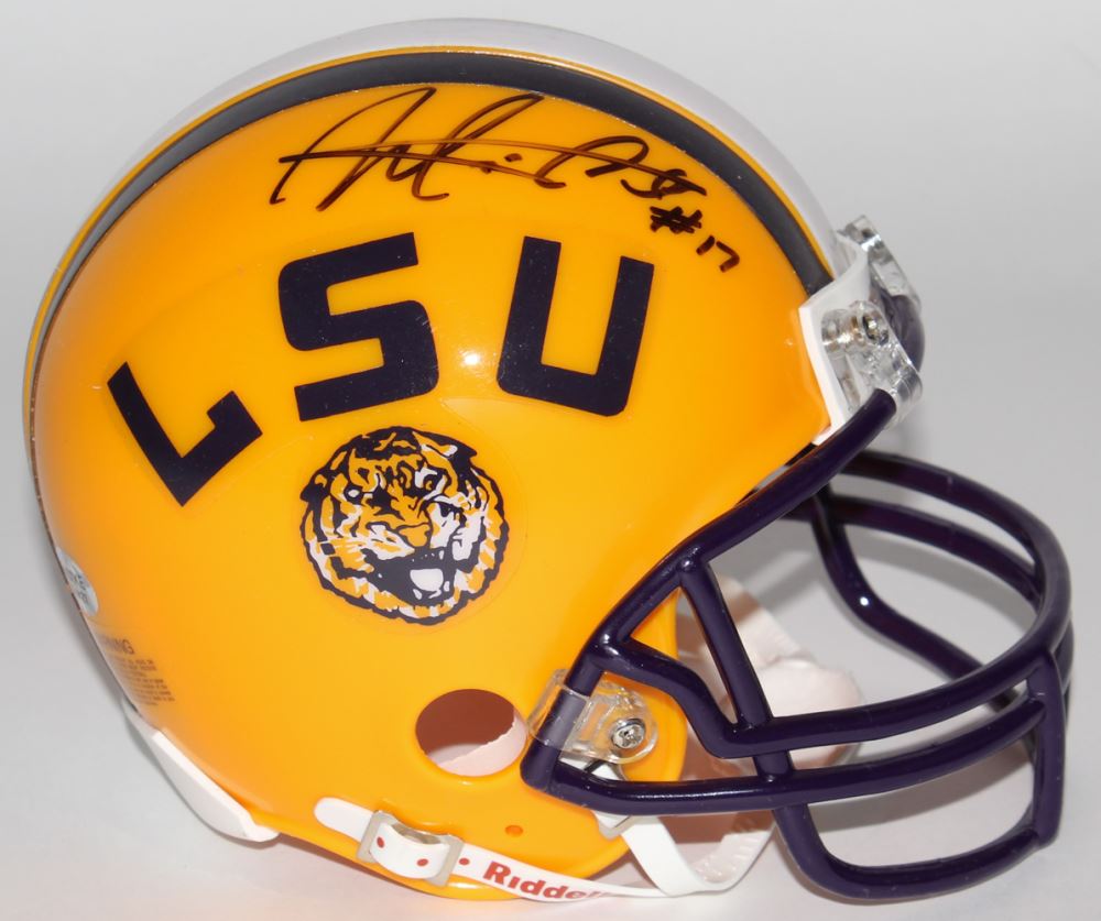 Morris Claiborne Signed Throwback LSU Tigers Mini Helmet (Radtke COA)