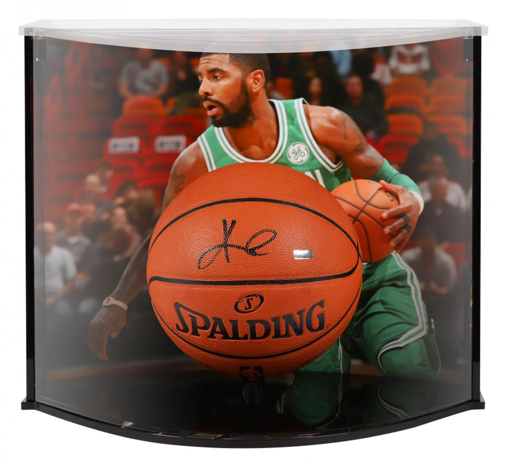 Kyrie Irving Signed Celtics NBA Basketball With Curve Display Case ...