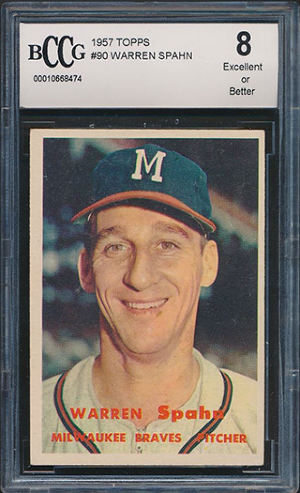 1957 Topps #90 Warren Spahn (BCCG 8)