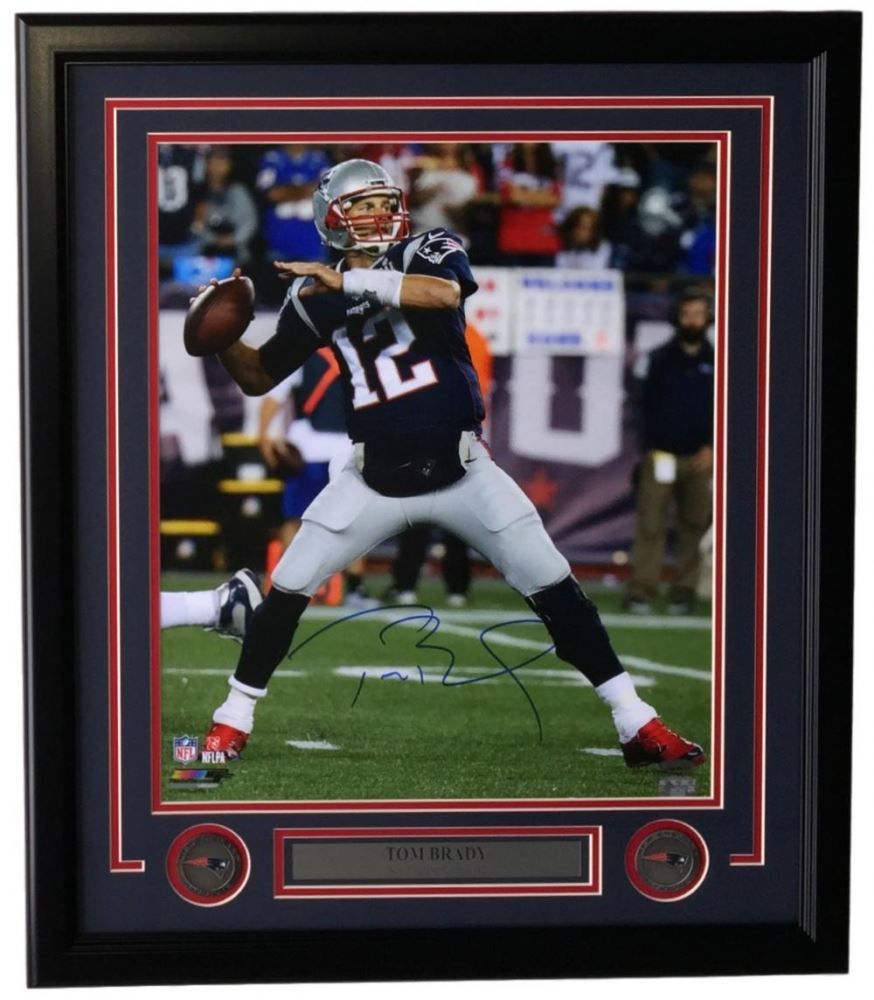 Tom Brady Signed New England Patriots 22x27 Custom Framed Photo (TriStar)