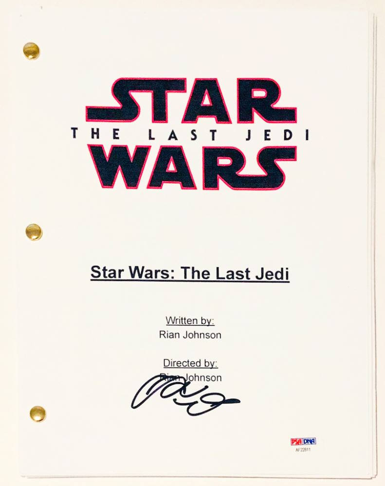 Adam Driver Signed "Star Wars: The Last Jedi" Full Movie Script (PSA COA)
