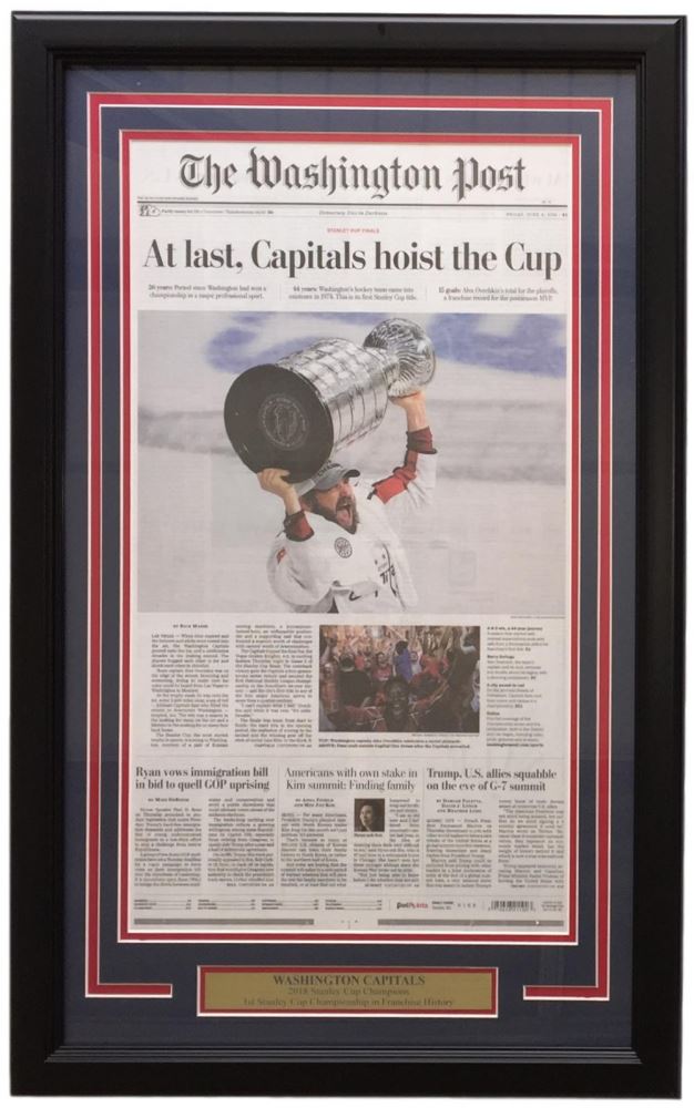 Washington Capitals 18x30 Custom Framed 2018 Stanley Cup Champions ...