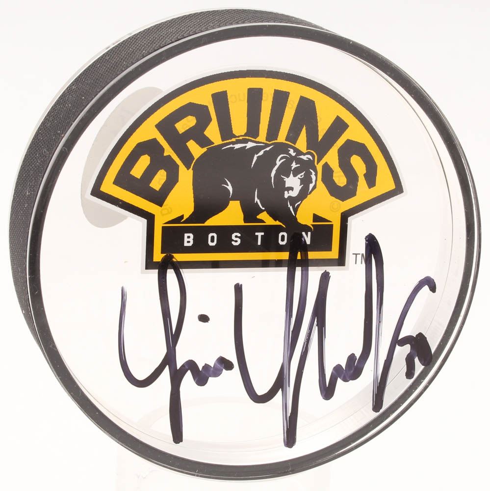 Tim Thomas Signed Boston Bruins Acrylic Logo Hockey Puck (JSA COA YSMS ...