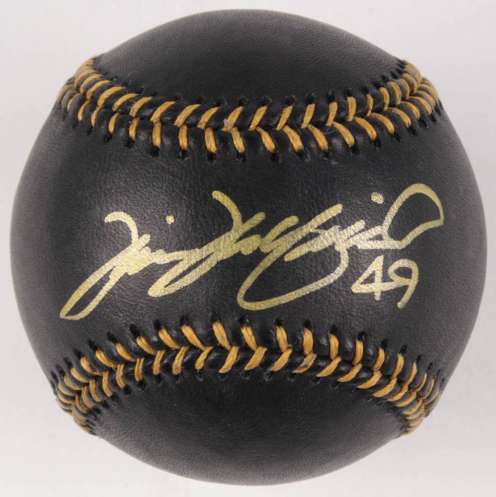 Tim Wakefield Signed OML Black Leather Baseball (MLB Hologram)