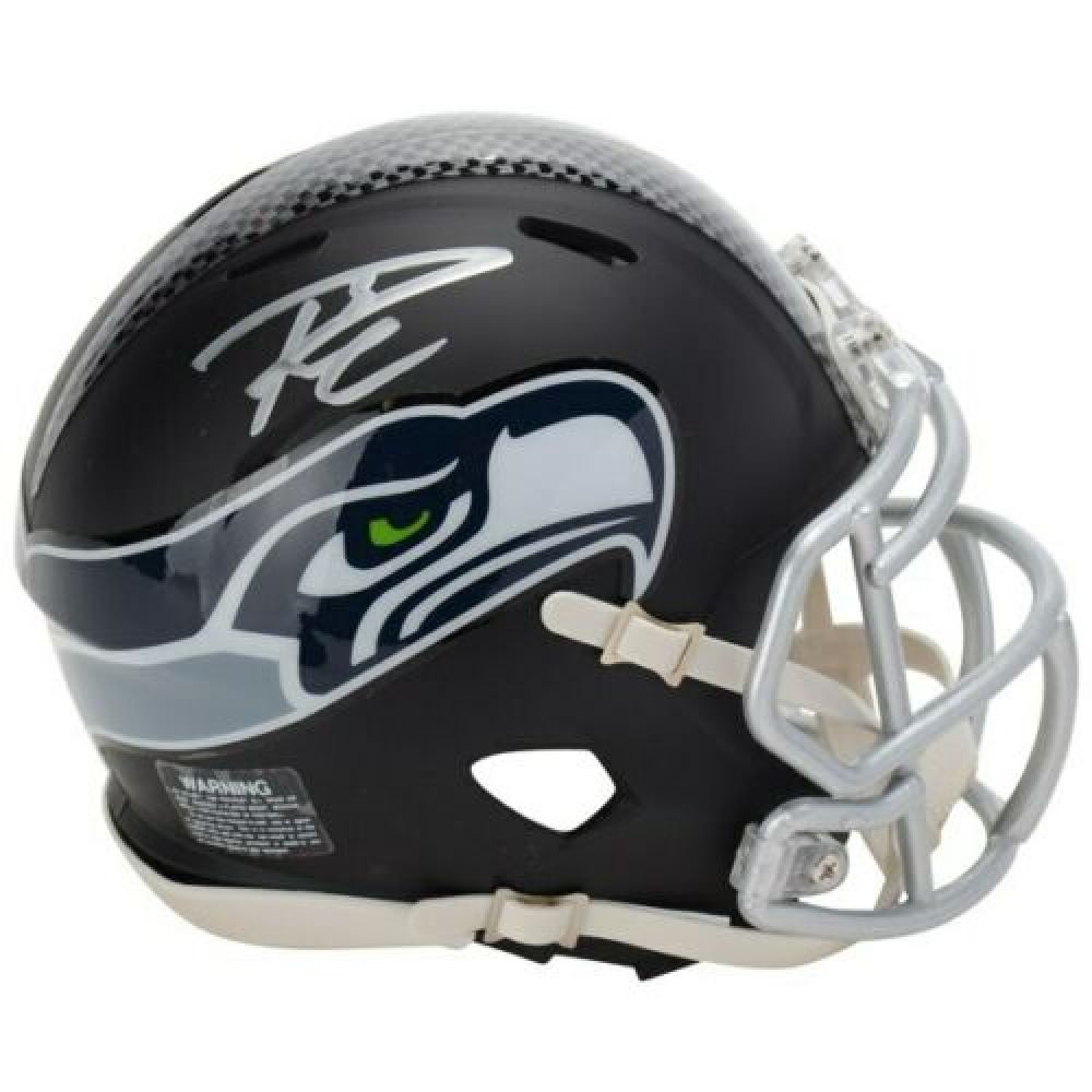 Russell Wilson Signed Seattle Seahawks Custom Matte Black Mini Speed ...