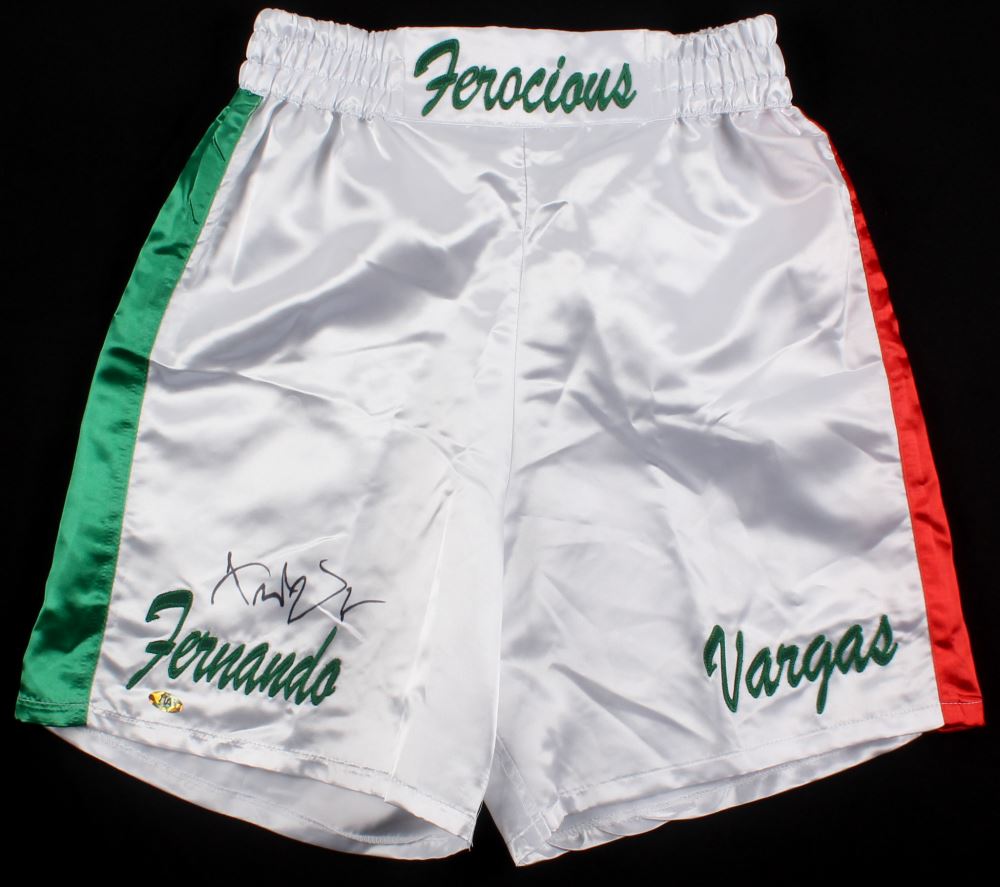 Fernando "Ferocious" Vargas Signed Boxing Shorts (MAB Hologram)