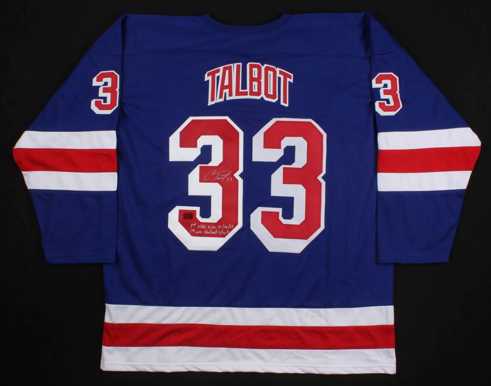 Cam Talbot Signed New York Rangers Jersey Inscribed "1st NHL Win 10/26 ...