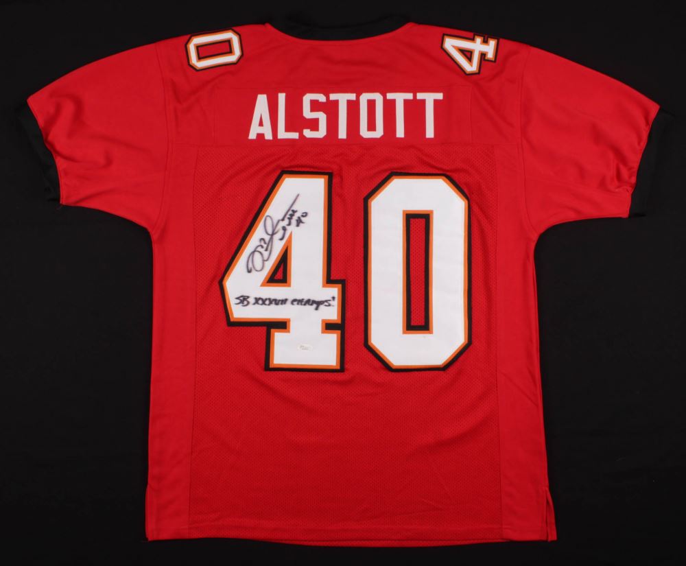 Mike Alstott Signed Tampa Bay Buccaneers Jersey Inscribed "SB XXXVII ...