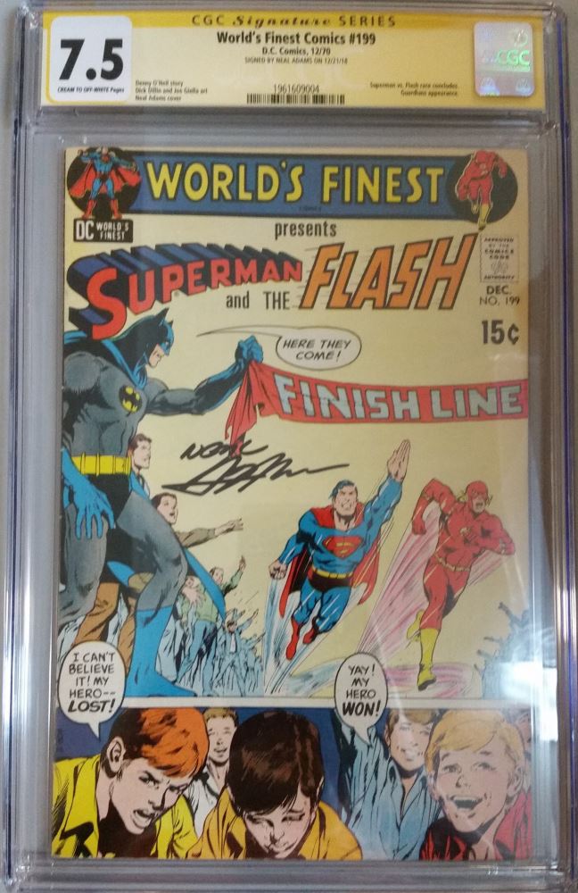 Neal Adams Signed 1970 "World's Finest" Issue #199 DC Comic Book (CGC ...