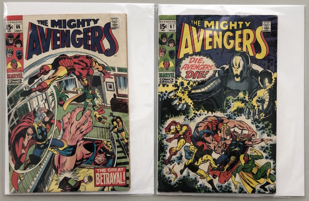 Lot of (2) 1969 "The Avengers" First Series Marvel Comic Books with ...