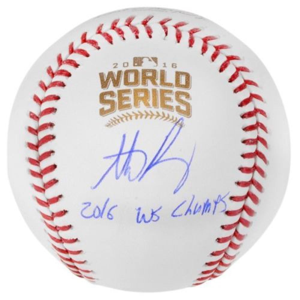 Anthony Rizzo Signed 2016 World Series Logo Baseball Inscribed "2016 WS ...