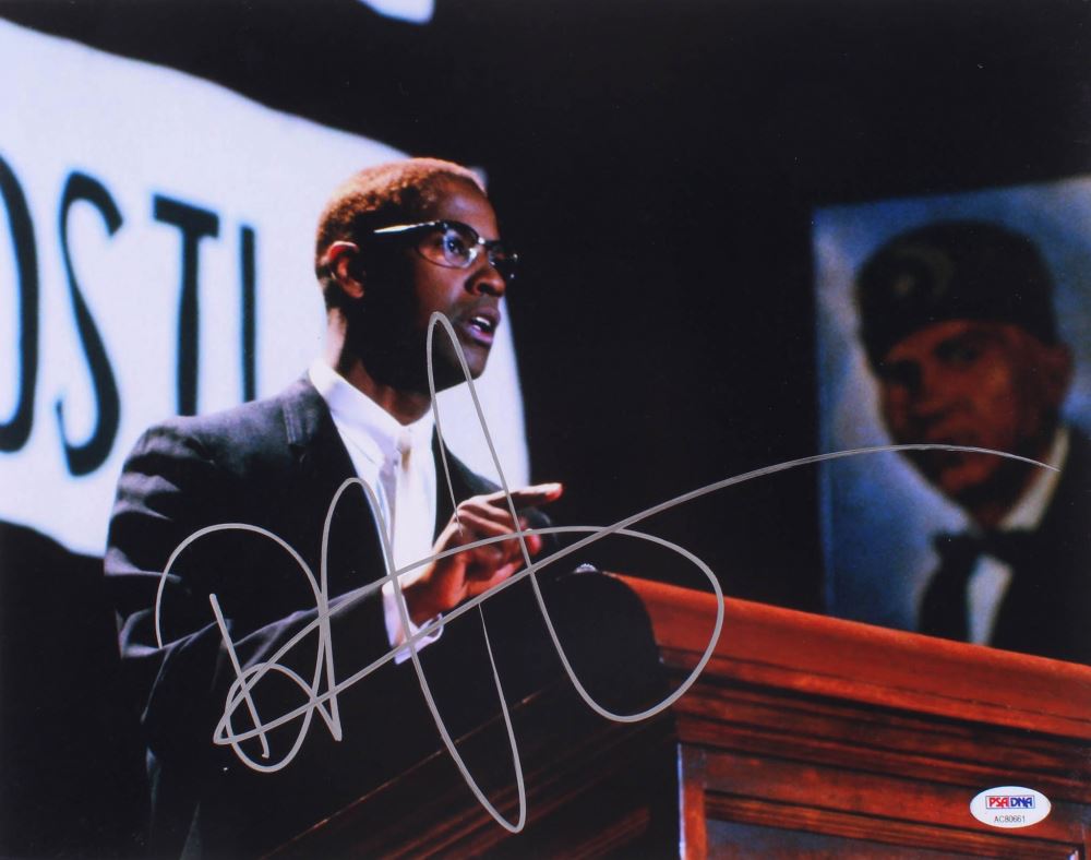Denzel Washington Signed "Malcolm X" 11x14 Photo (PSA COA)