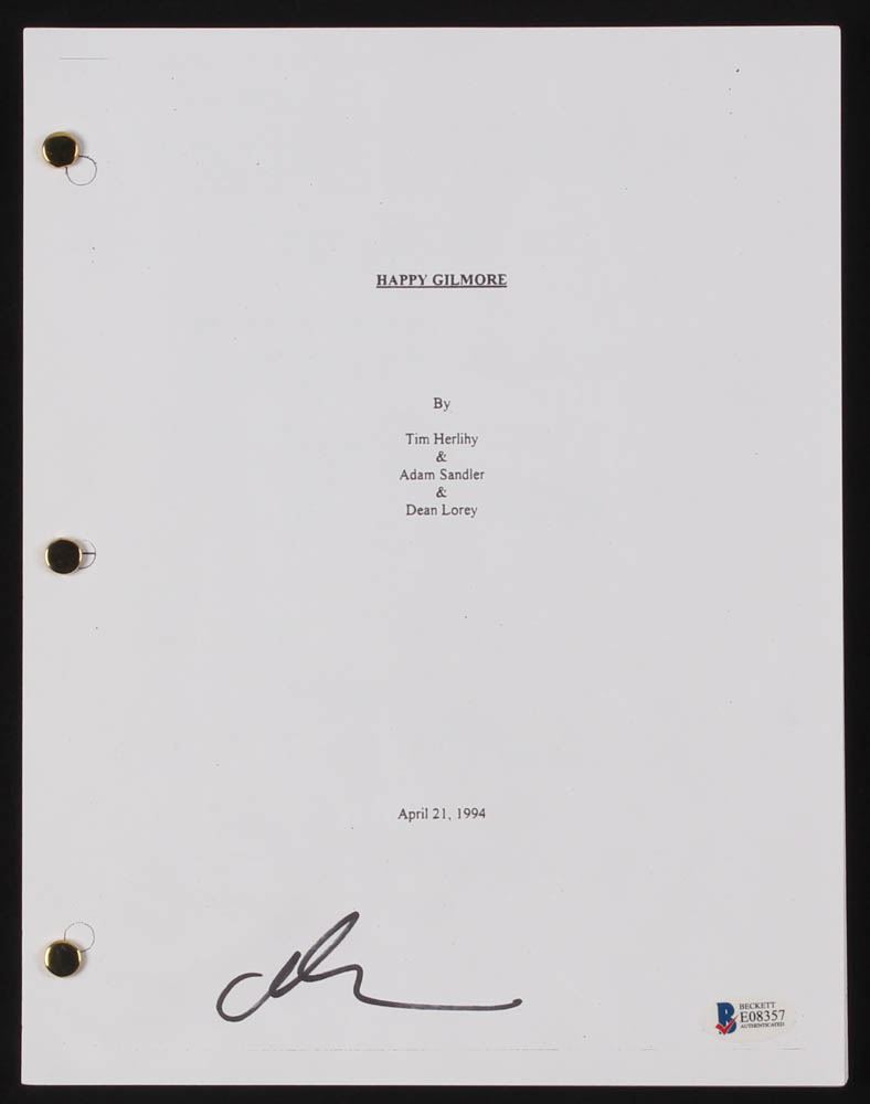 Adam Sandler Signed "Happy Gilmore" Full Movie Script (Beckett COA)