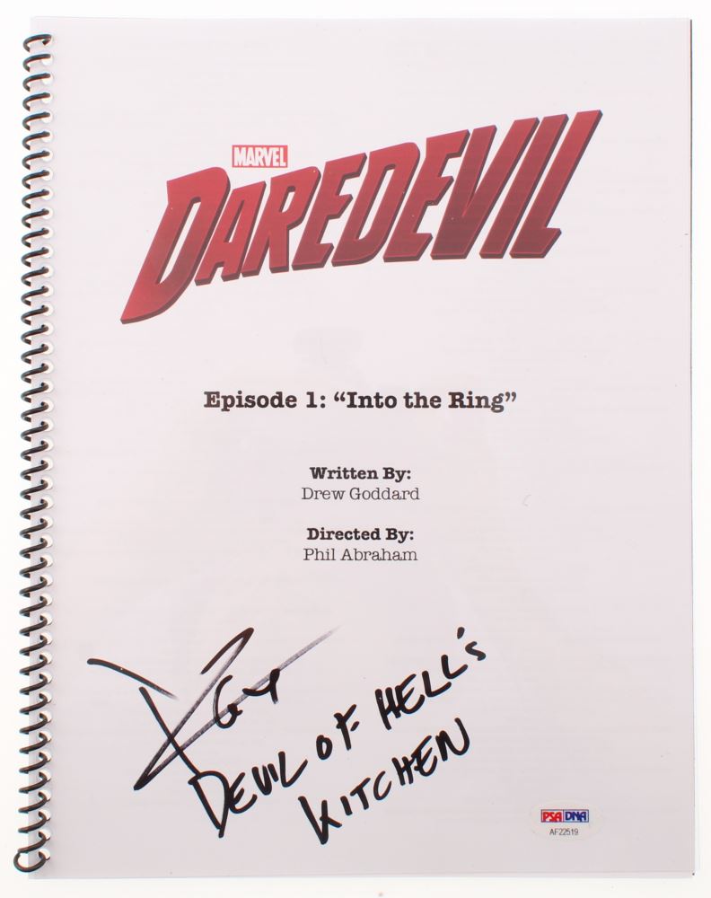 Charlie Cox Signed "Daredevil: Into the Ring" Episode Script Inscribed "Devil of Hell's Kitchen" (PS