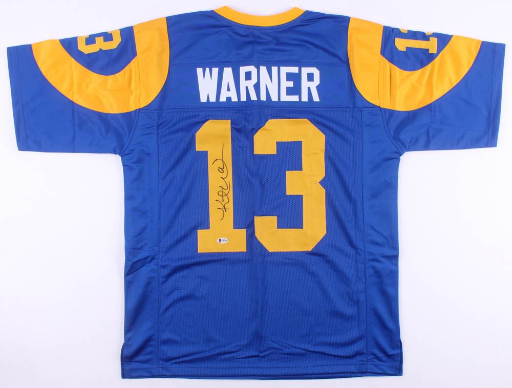 Kurt Warner Signed St. Louis Rams Jersey (Beckett COA)