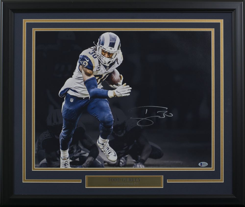 Todd Gurley Signed Los Angeles Rams 22x27 Custom Framed Photo Display ...