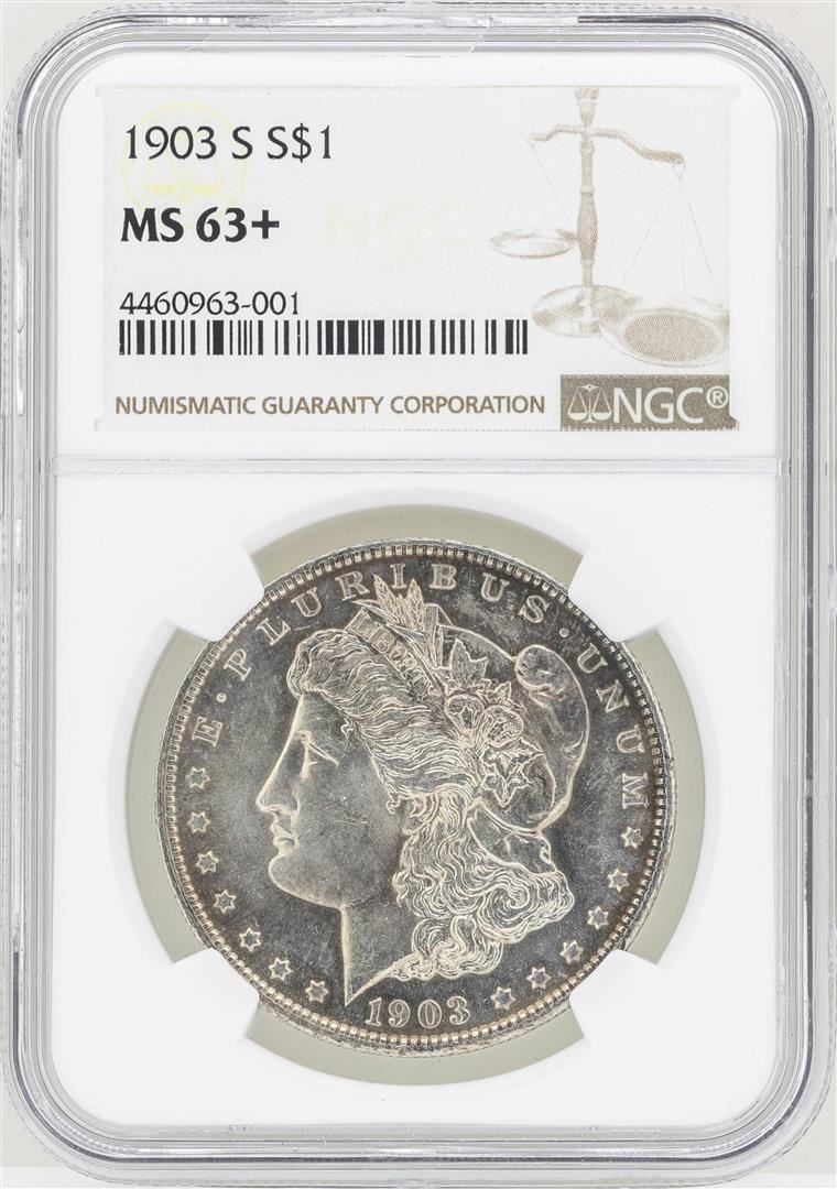 1903-S $1 Morgan Silver Dollar Coin NGC MS63+