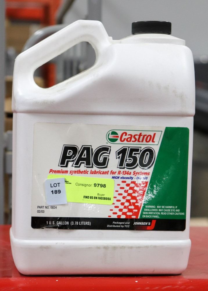 12 BOTTLES OF 3.78L CASTROL PAG 150 R-134A