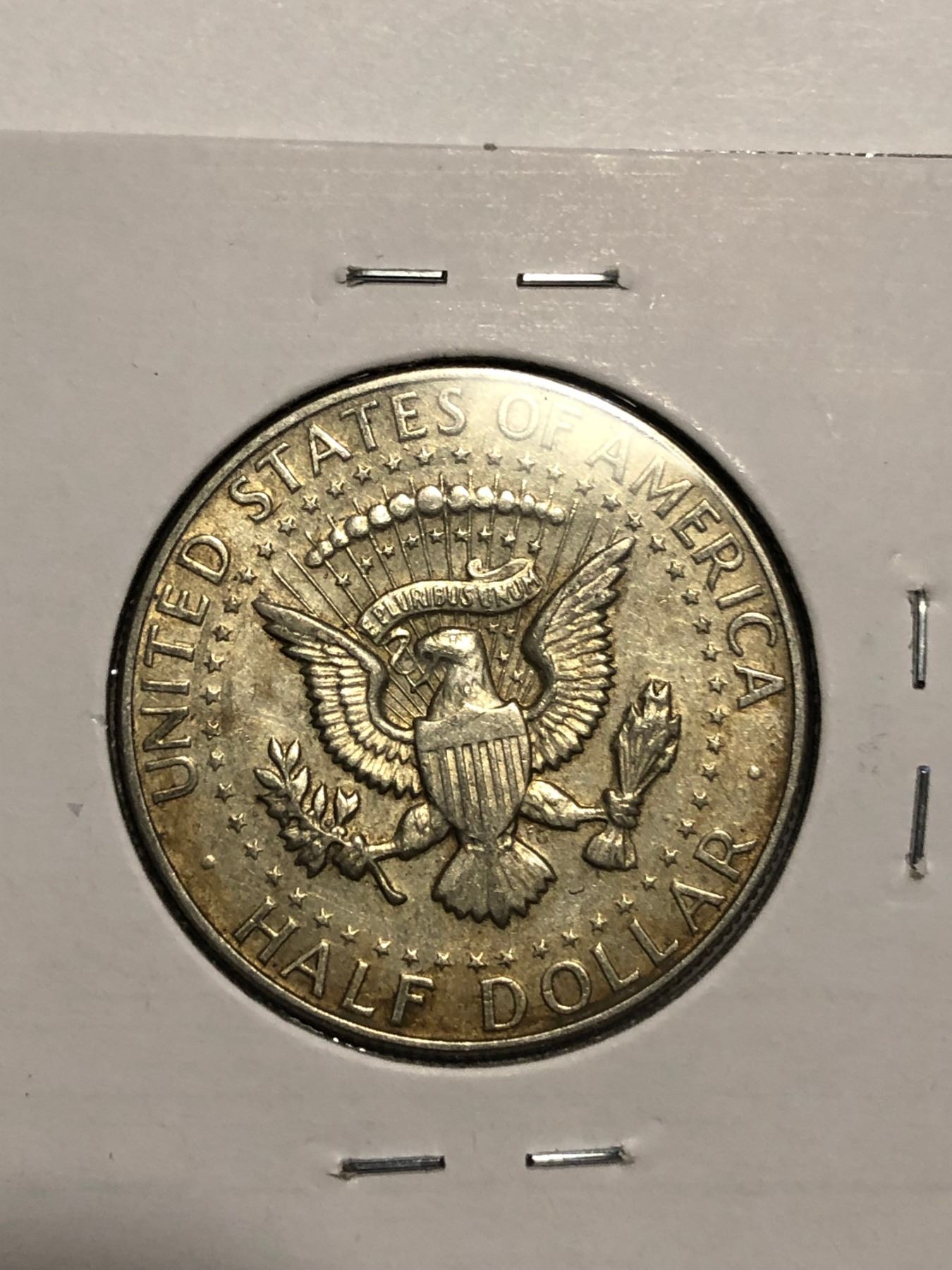 1968 D Silver Kennedy Half Dollar Toning Nice US Coin