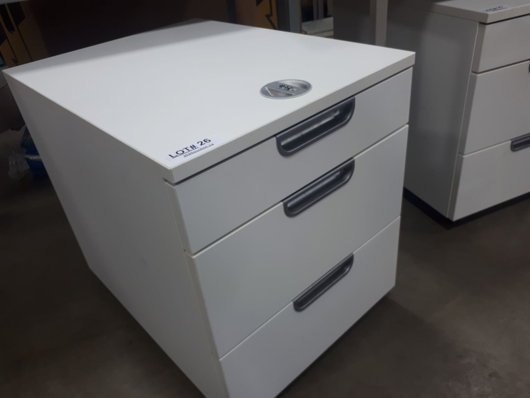 IKEA WHITE THREE DRAWER ROLLING CABINET WITH LOCK