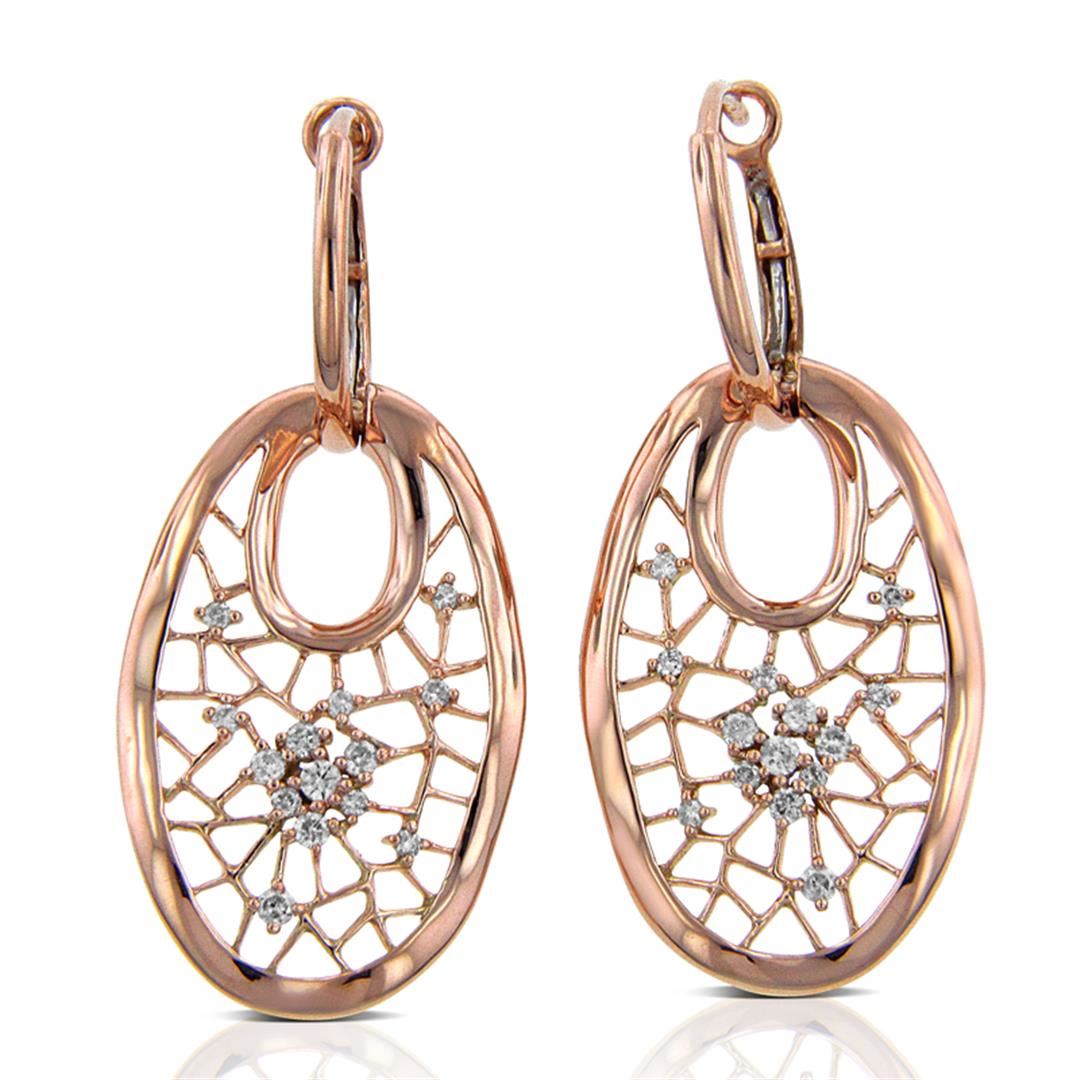 14k Rose Gold 0.31CTW Diamond Earrings